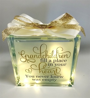 Grand Children Glass Block - Bubblelush Divine Gifts