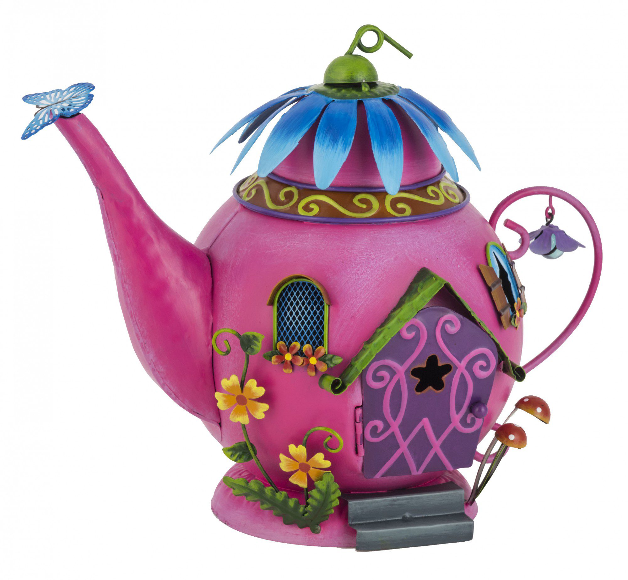 Fountasia Fairy Kingdom House Pink Teapot - Bubblelush Divine Gifts