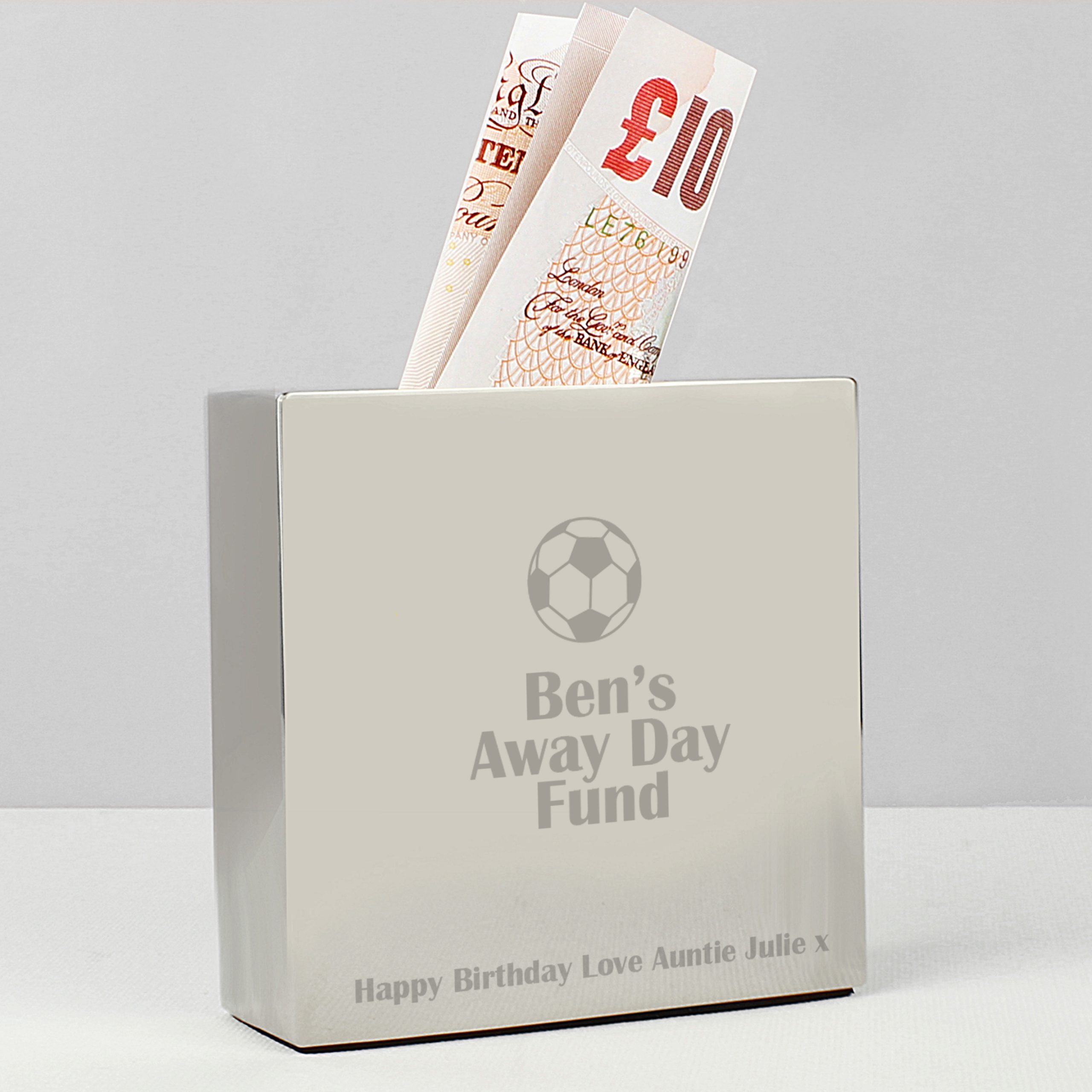 Personalised Football Square Money Box - Bubblelush Divine Gifts