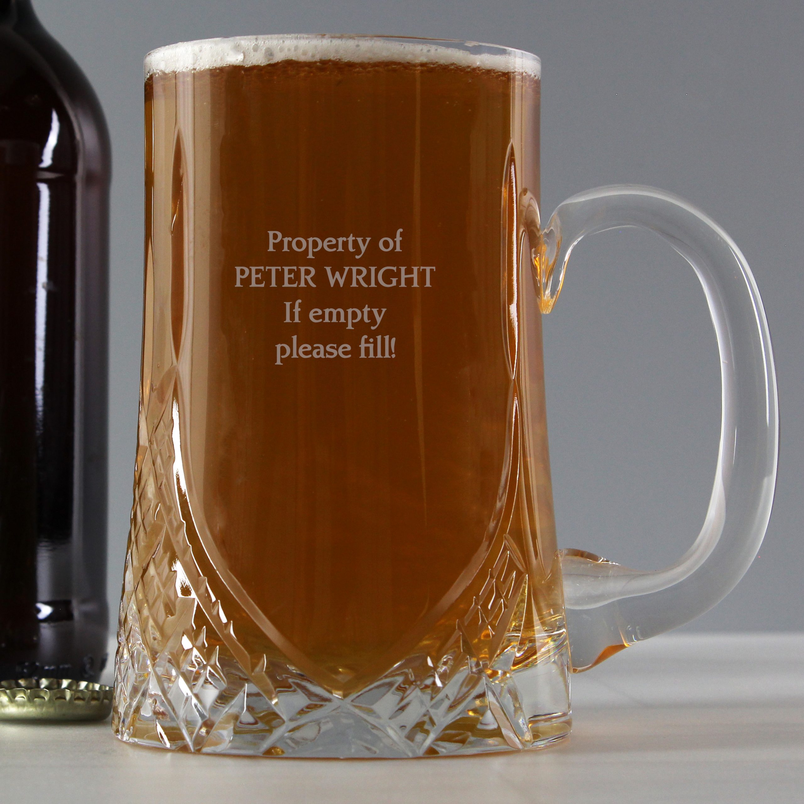 Personalised Pint Cut Crystal Tankard - Bubblelush Divine Gifts