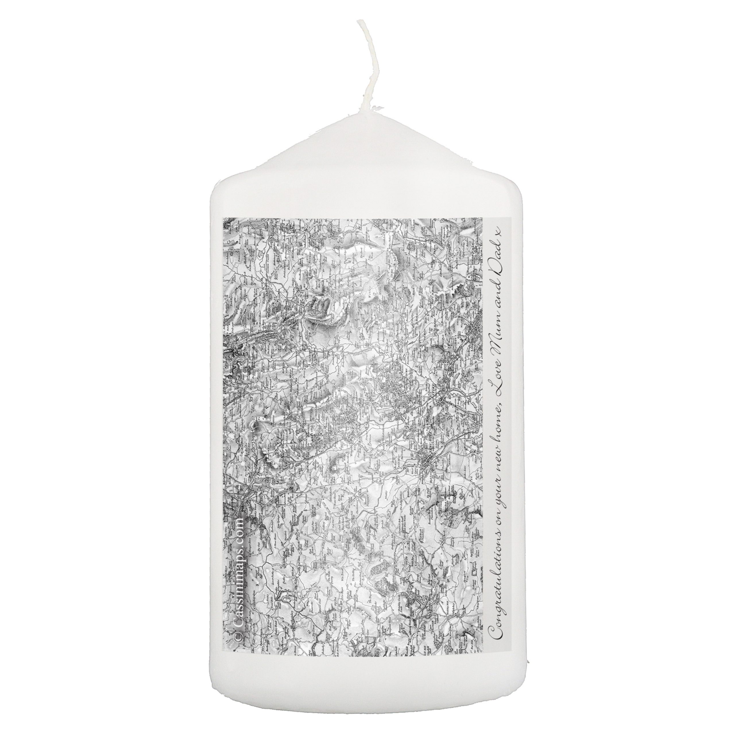 Personalised Map Candle - Old Series 1805 - 1874 - Bubblelush Divine Gifts
