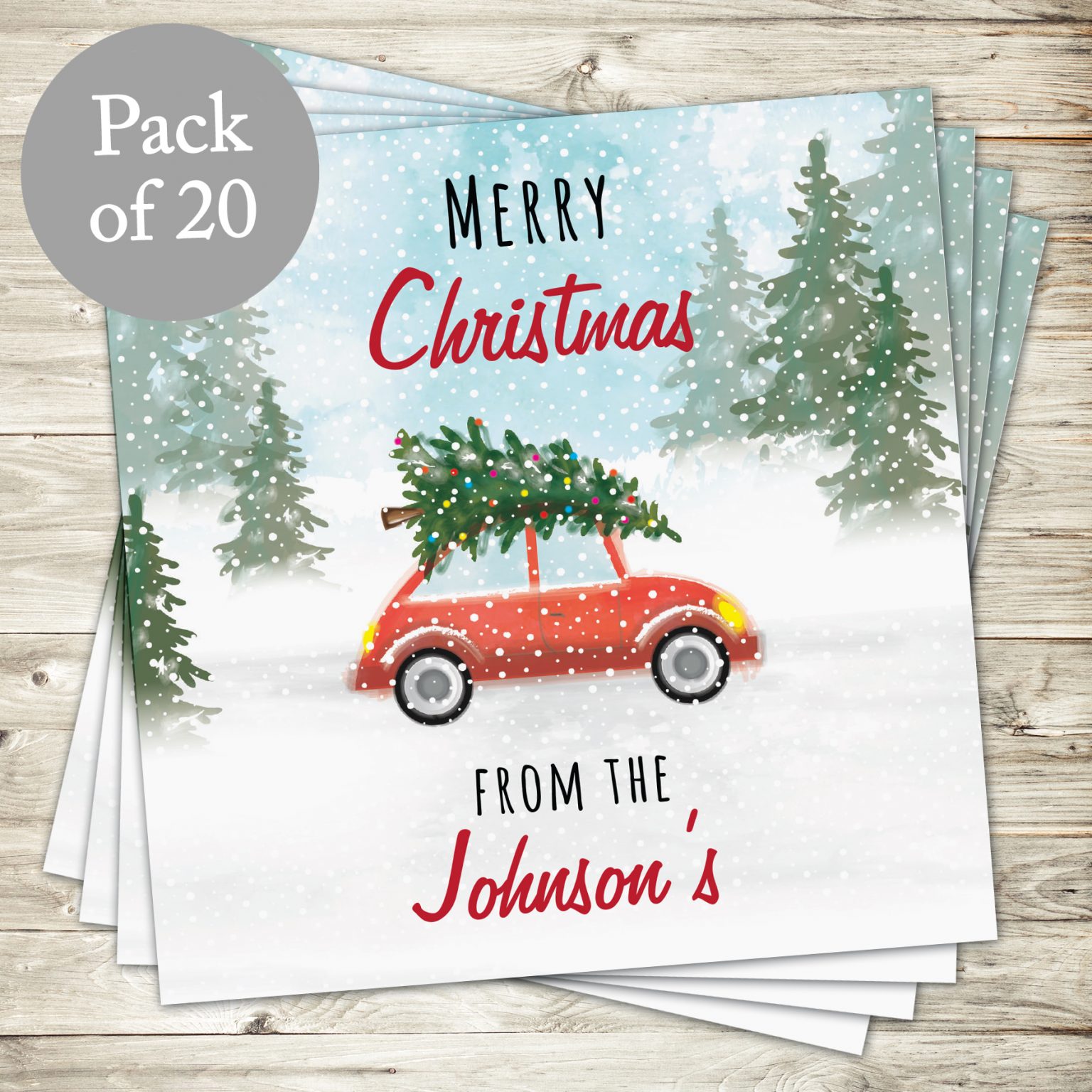 Personalised 'Driving Home For Christmas'' Pack of 20 Cards / Cards ...